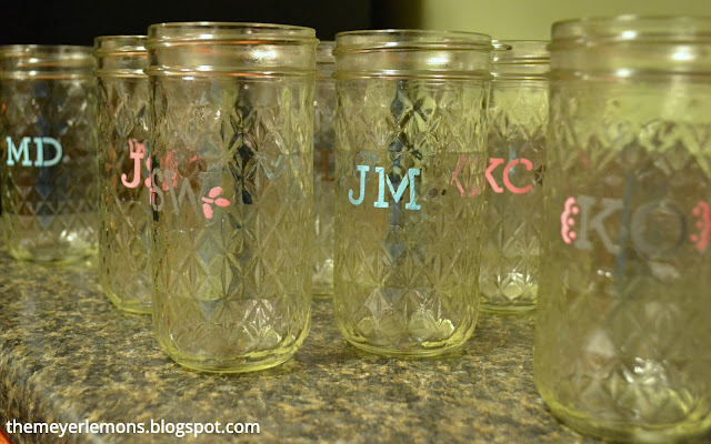 the meyer lemons: Personalized mason jar glass DIY