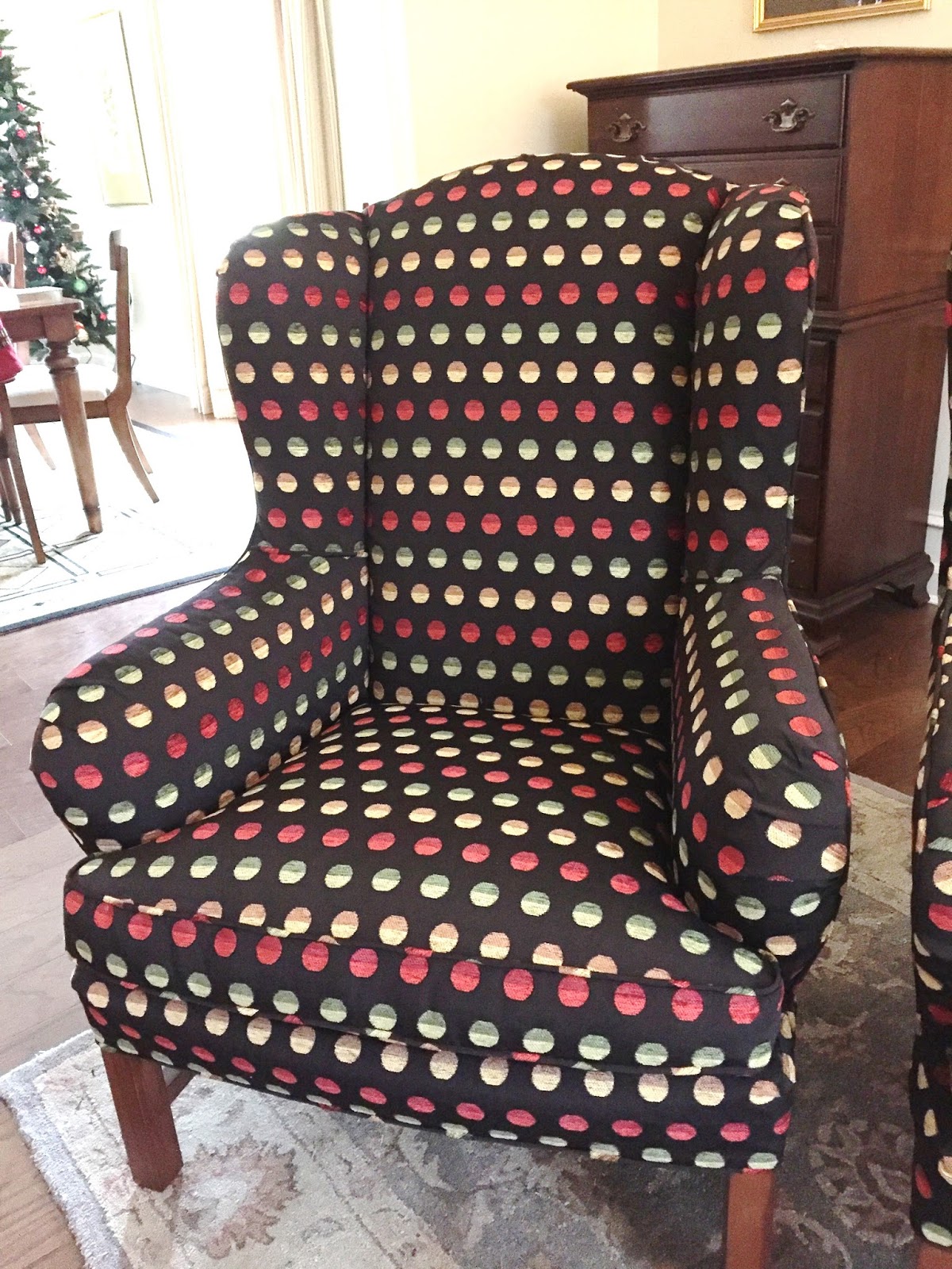 Pam Morris Sews: Polka Dotted Wing Chairs
