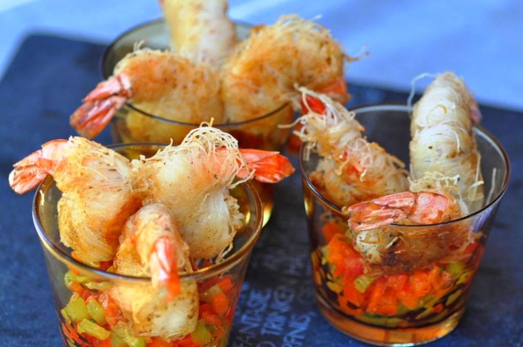 Garnelen im Engelshaar - Kubiena - Kochblog