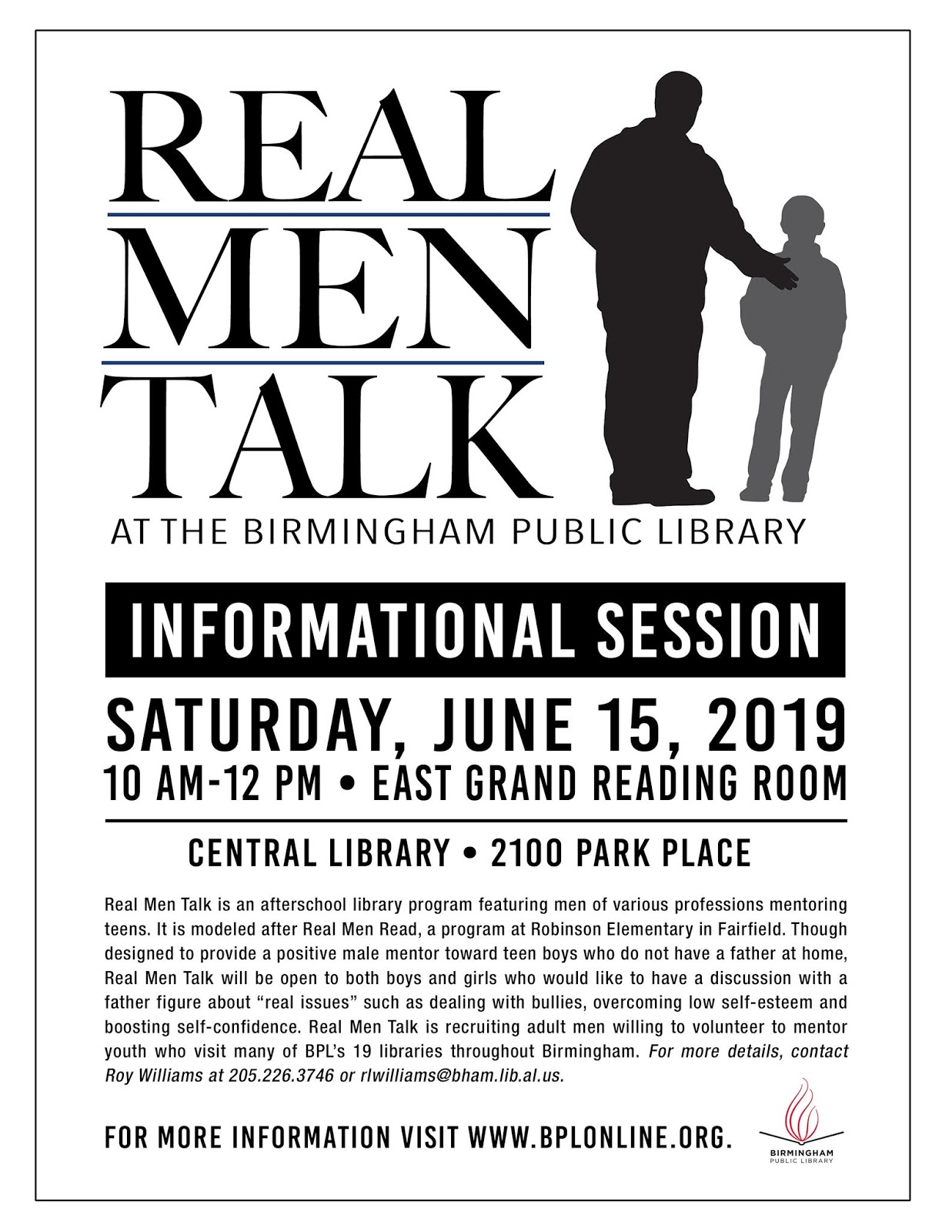 BPL launching "Real Men Talk," an after school male mentoring program