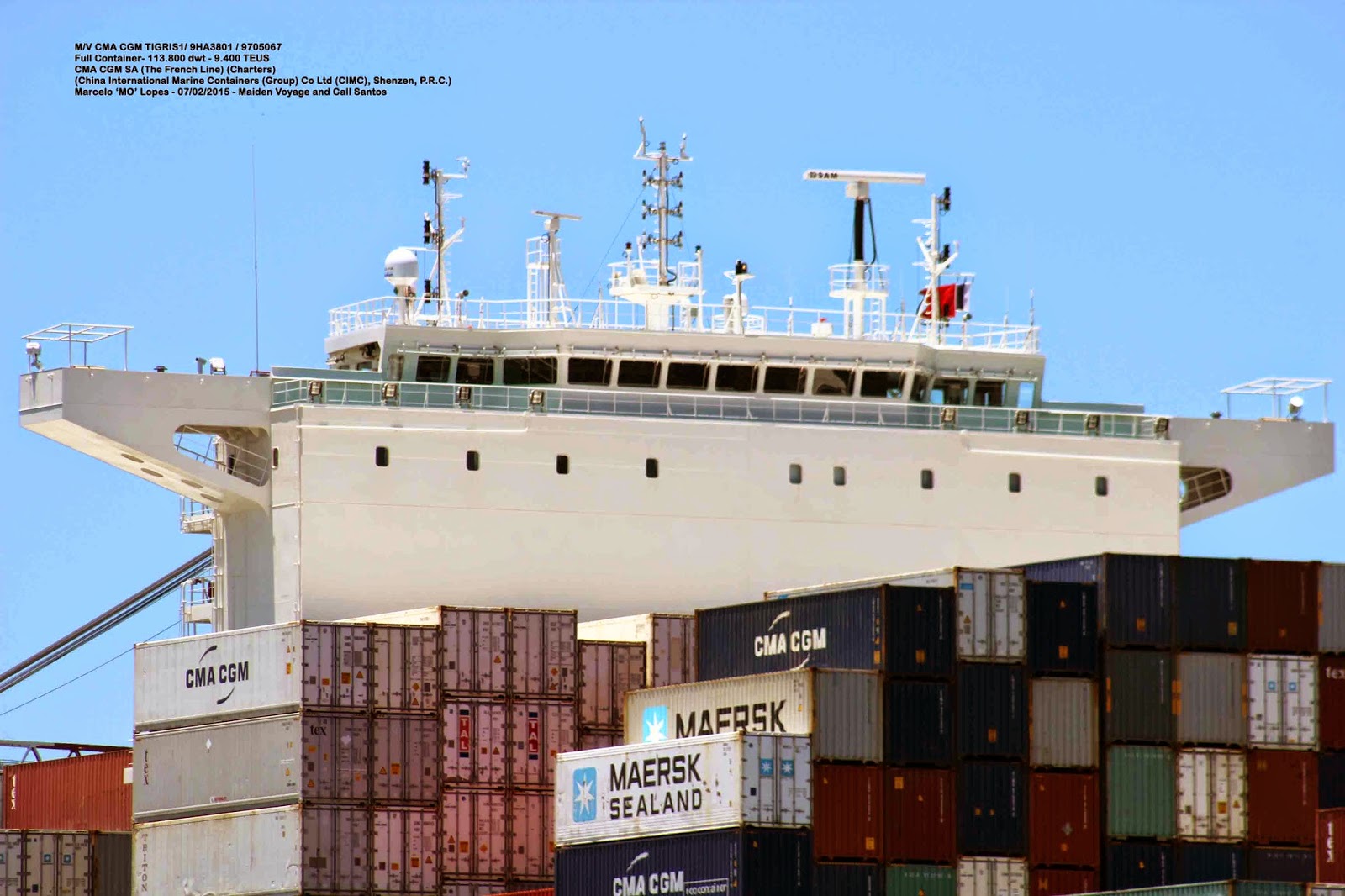 Santos Shiplovers: M/V CMA CGM Tigris / 9HA3801 - Maiden Voyage and ...