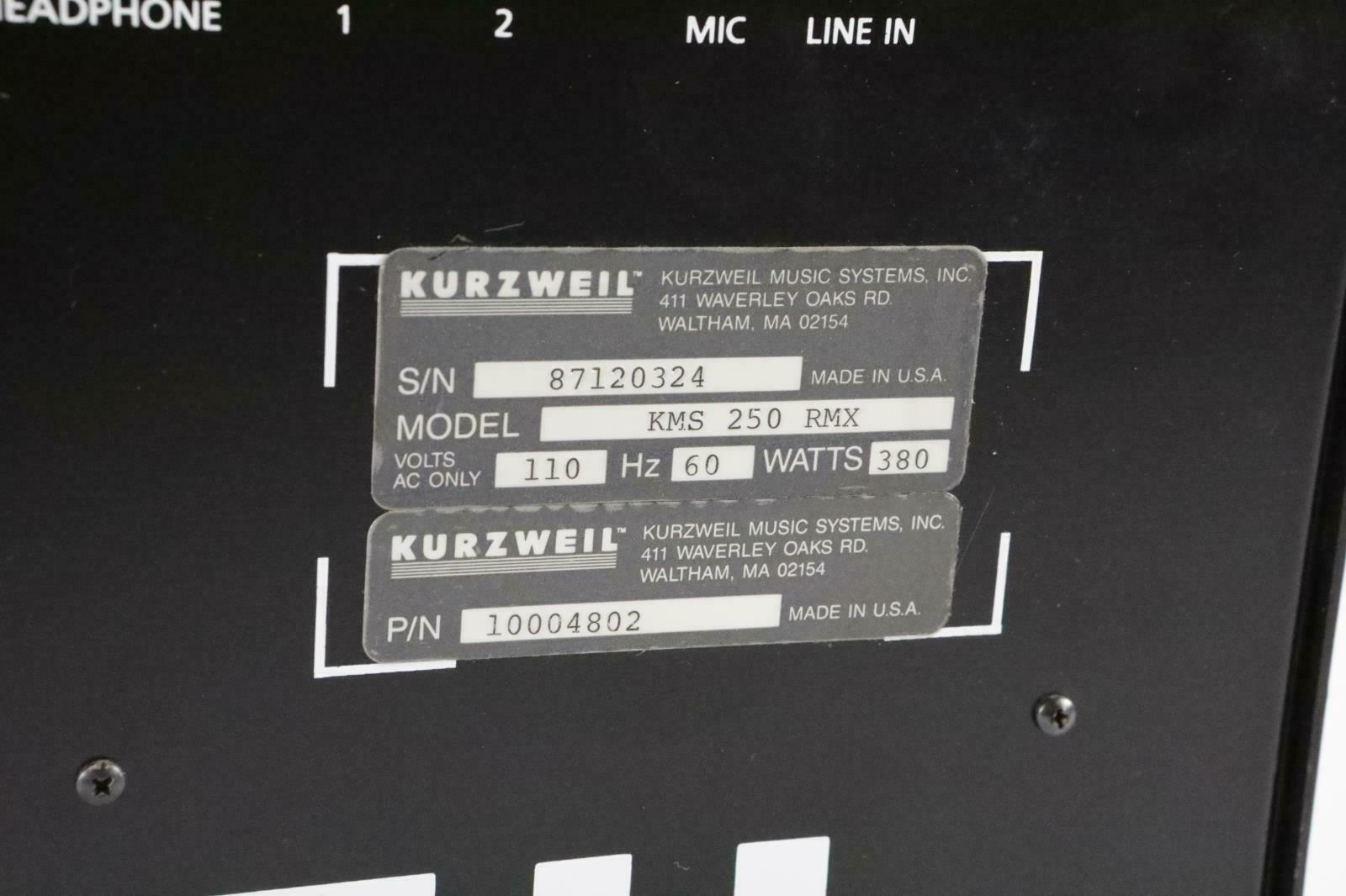 MATRIXSYNTH: Kurzweil KMS 250 RMX Rackmount Synthesizer SN 87120324