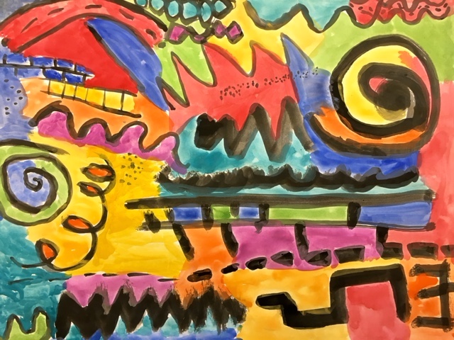 Art at Hosmer: Collaborative Line & Color Paintings