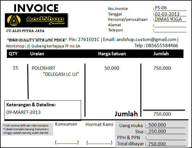 ANDSHOP.CUSTOM II USAHA KONVEKSI II DISTRIBUTOR KONVEKSI: Cara Order