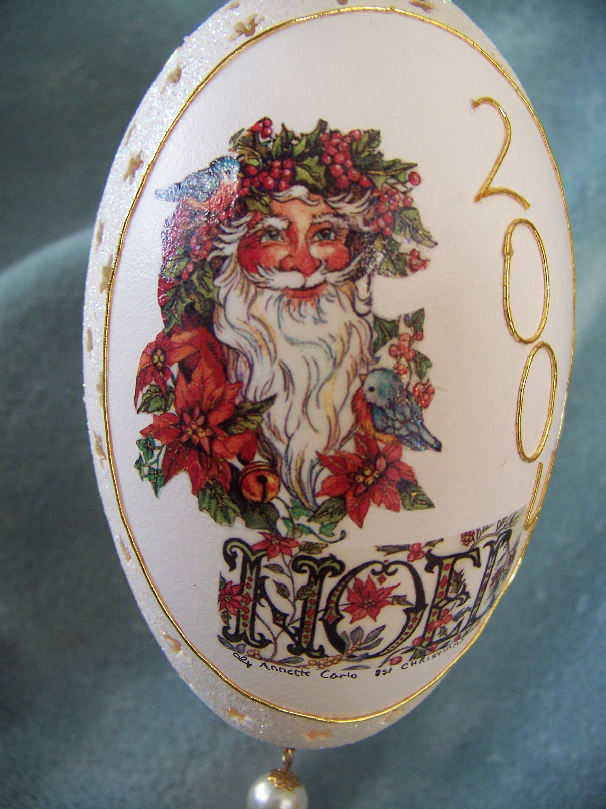 Call It What You 'Quill': Santa Claus, Embellished, Egg Ornament