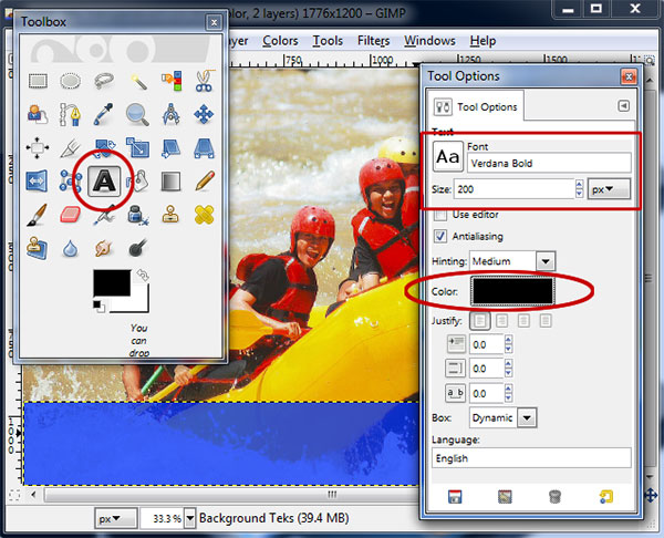 PhotoEffect: How to create transparent text effect in GIMP