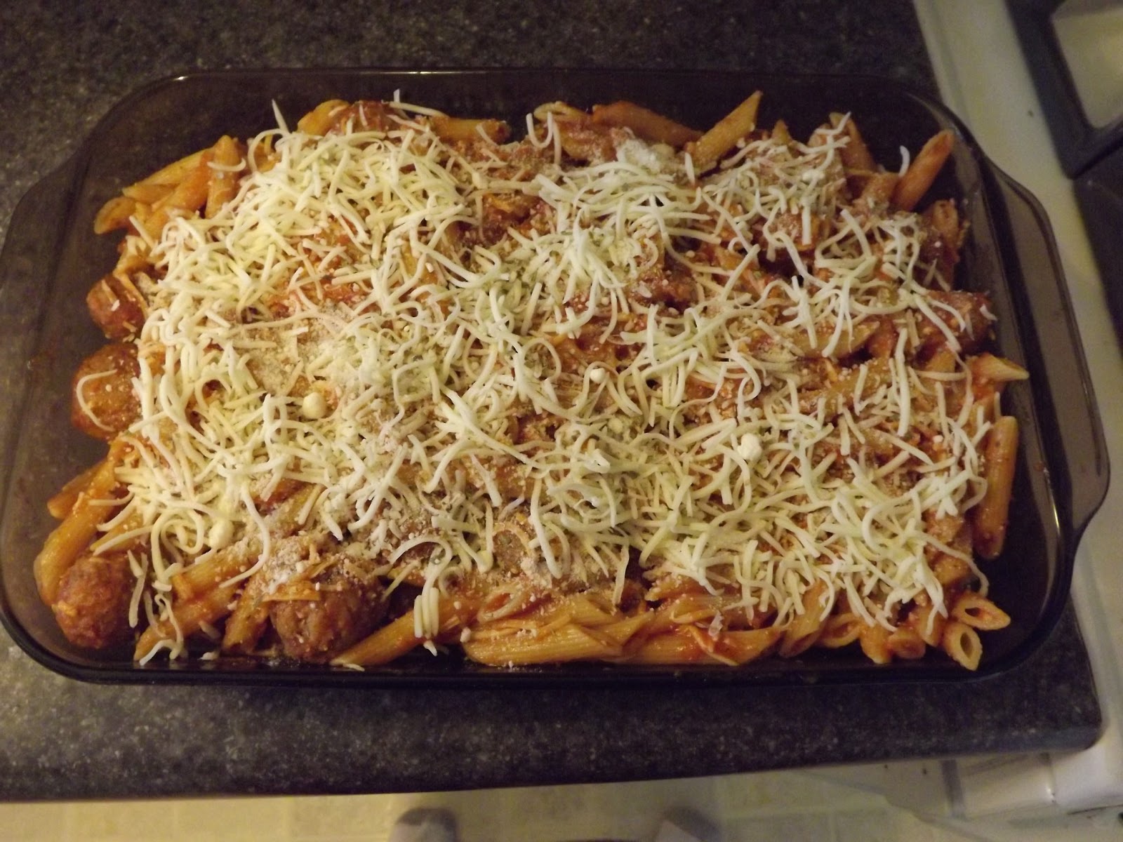 Burnt Out Mom: Make Ahead: Baked Penne Spaghetti