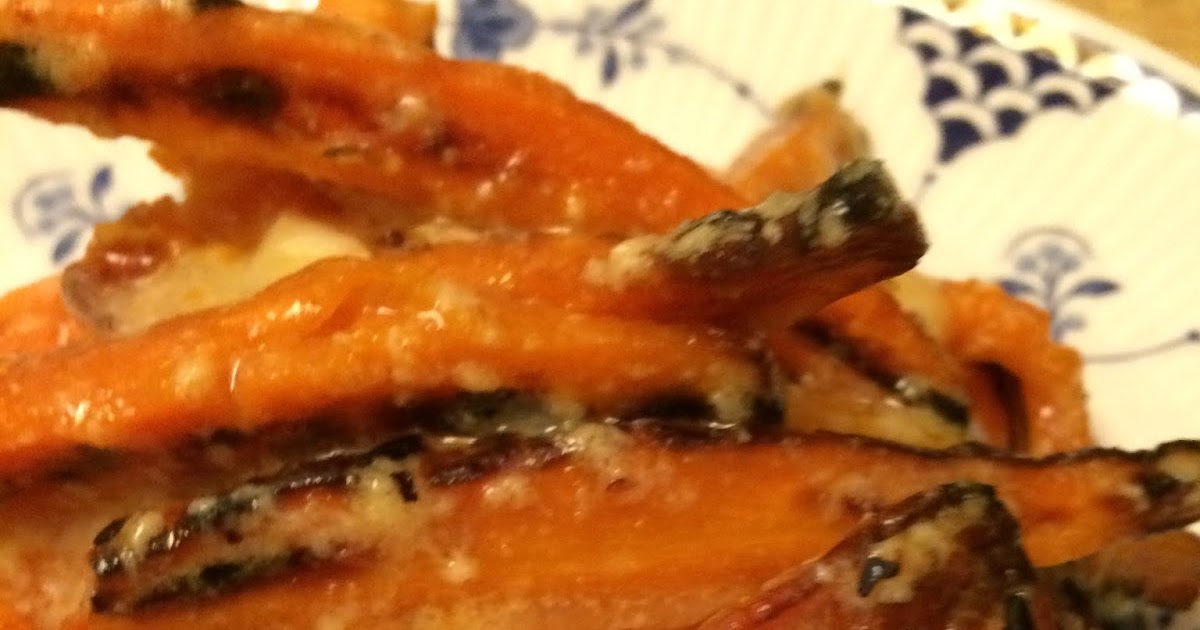Nana's Blue and White Dishes: Burnt Carrots with Brie