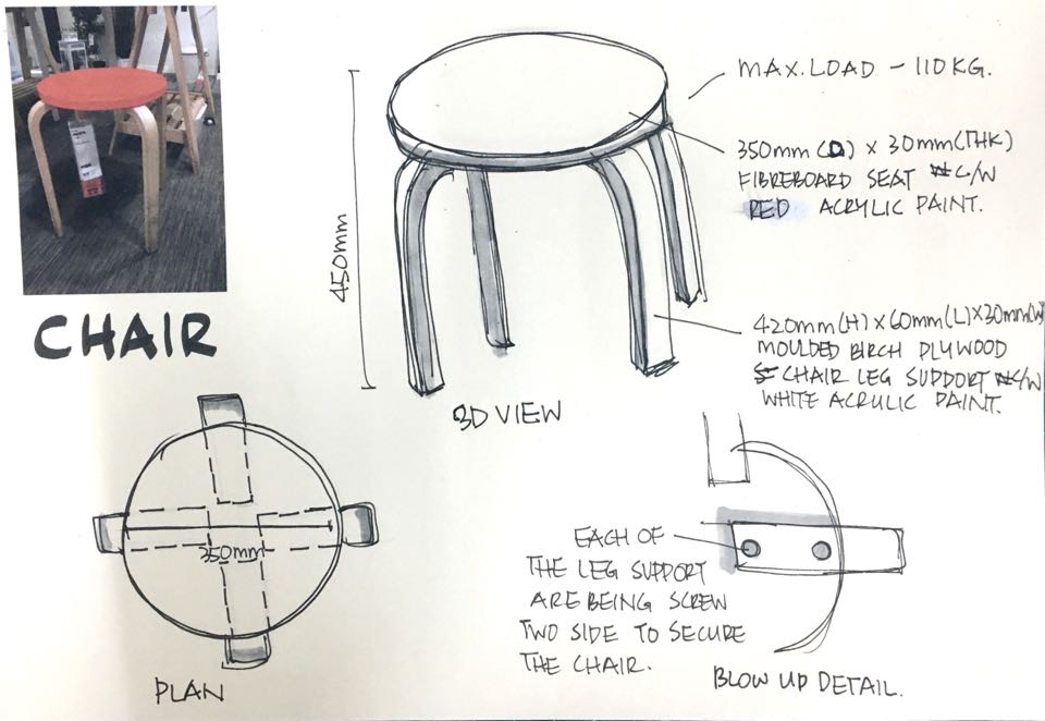 Architectural Layout Of Chair