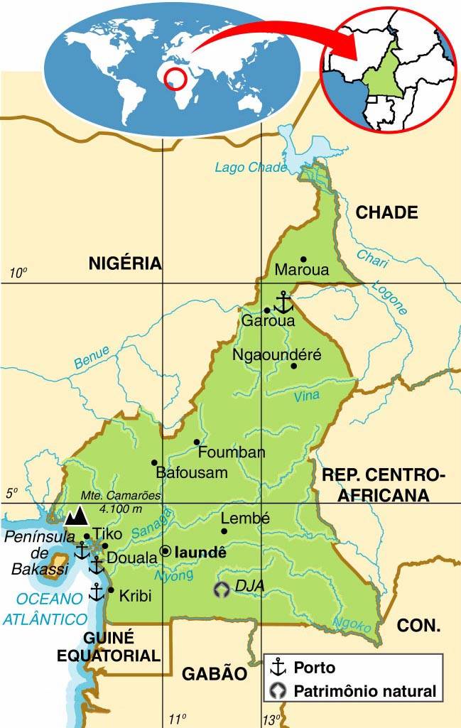 Kamerun - Peta Geografis Kamerun - Geografia Total™