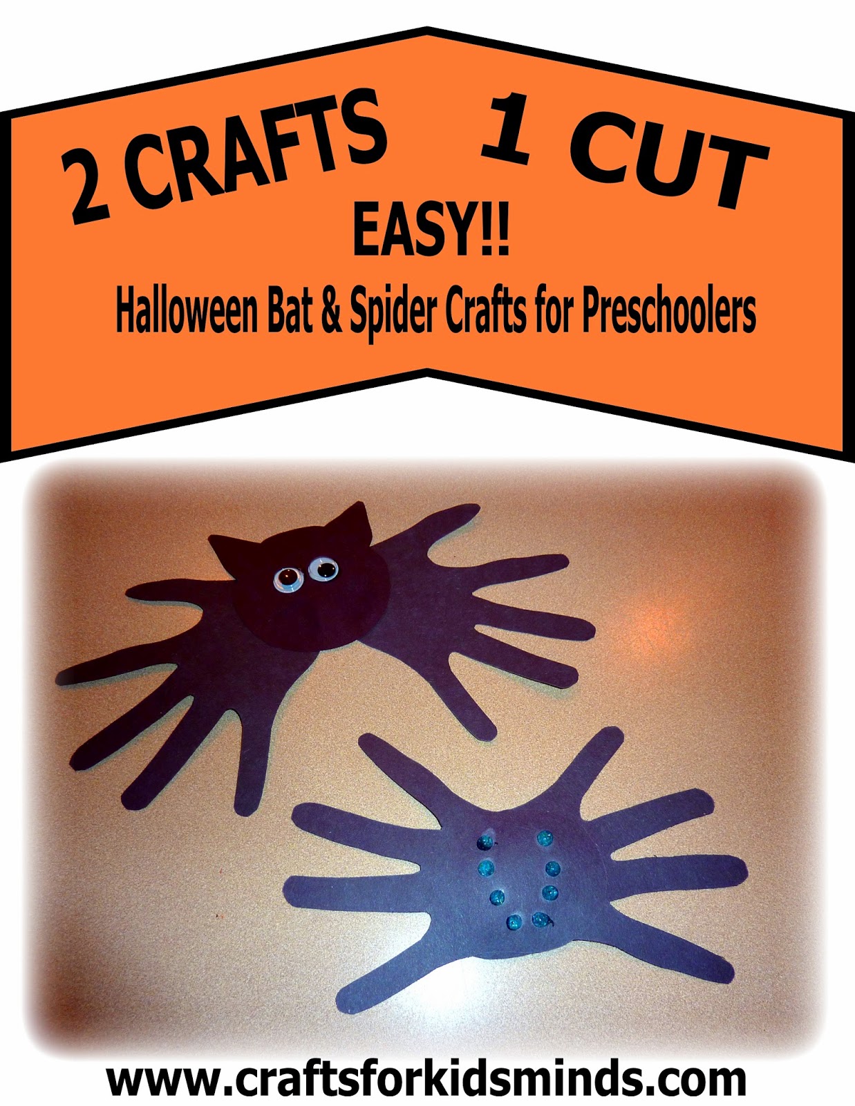 Crafts for Kids' Minds: Halloween Spider & Bat Craft for Preschoolers