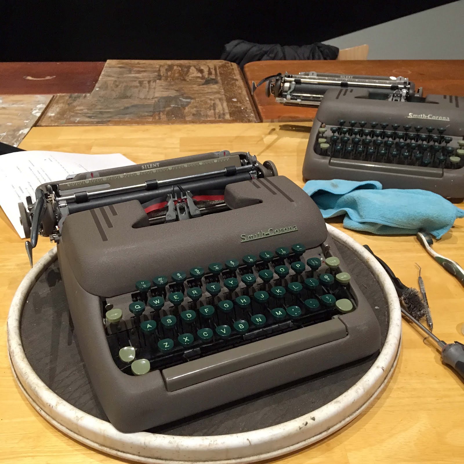 Typewriter repair at the museum/ /THE TYPEWRITER REVOLUTION
