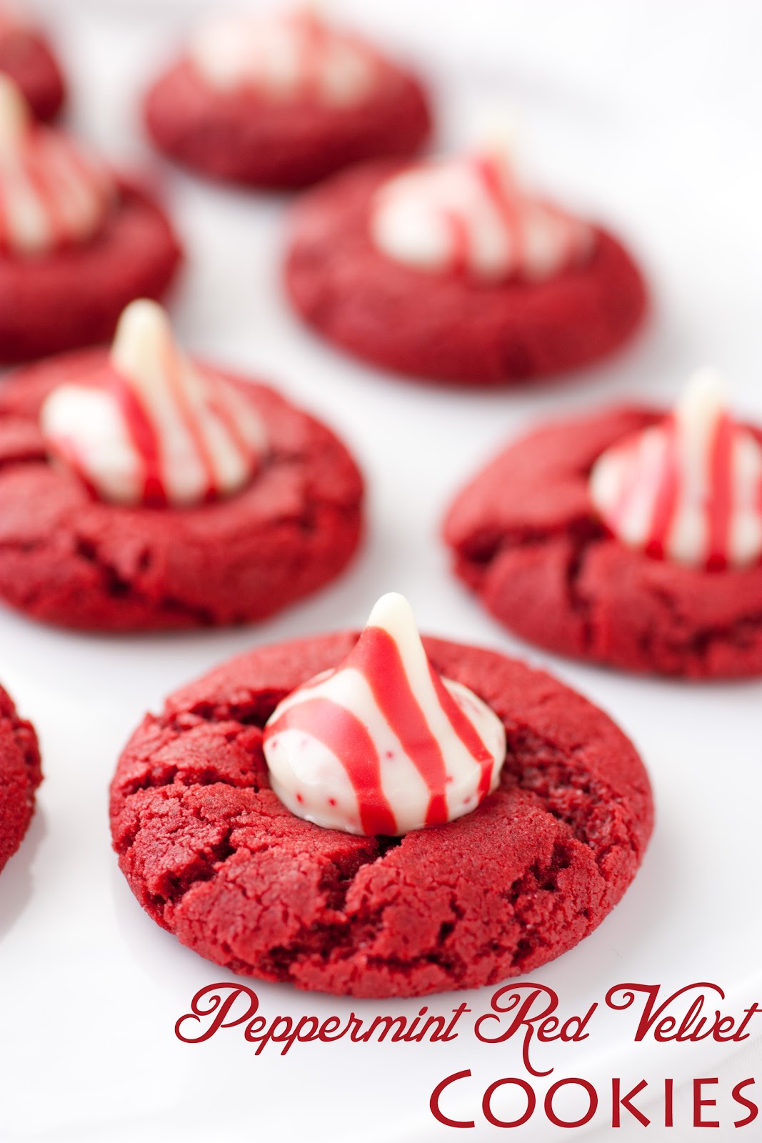 Peppermint Red Velvet Cookies with Peppermint Kisses | Healty Food Recipes