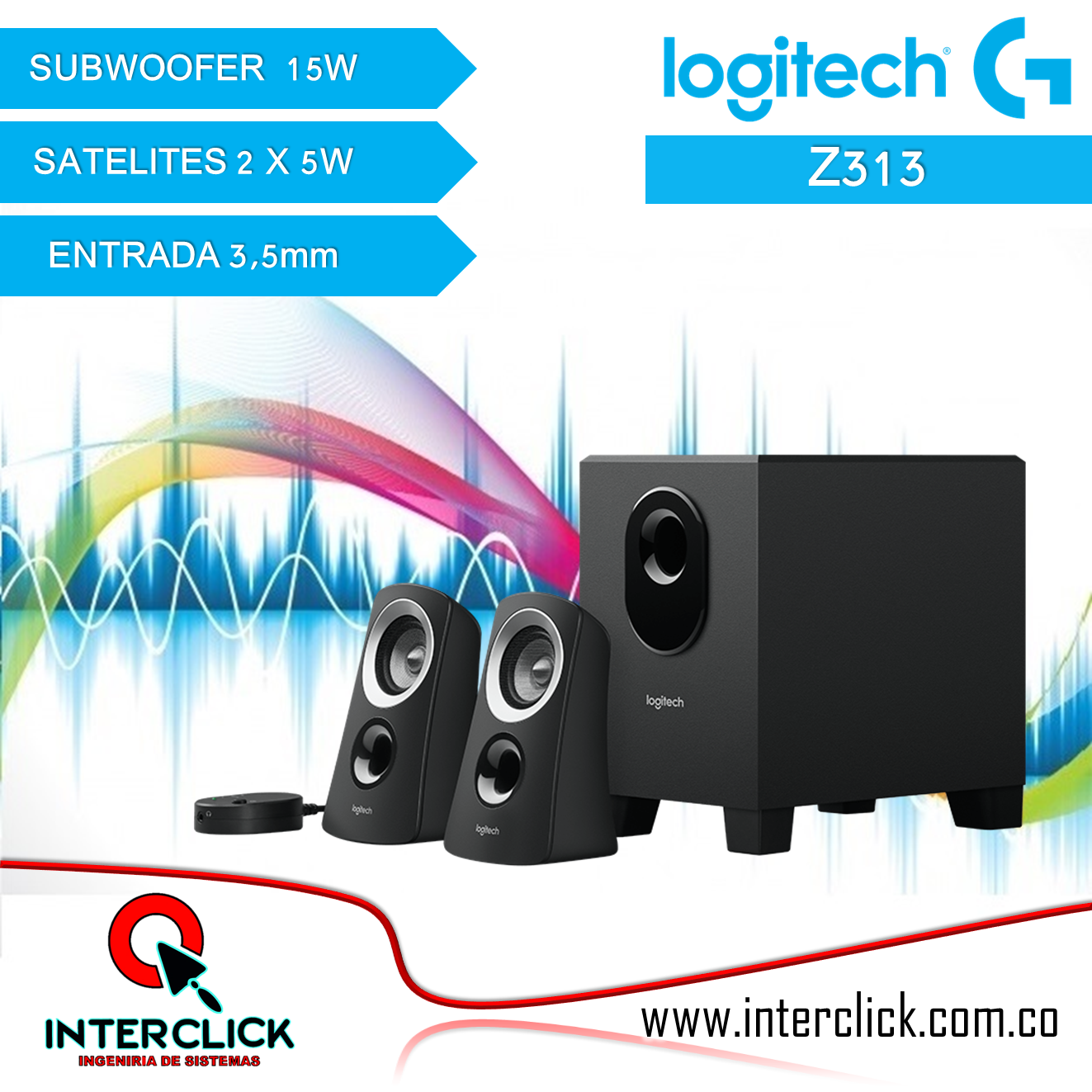 Parlante 2.1 Logitech Z313