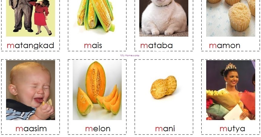 My Homeworks: MGA SALITANG NAGSISIMULA SA LETRANG "Mm" (may larawan)