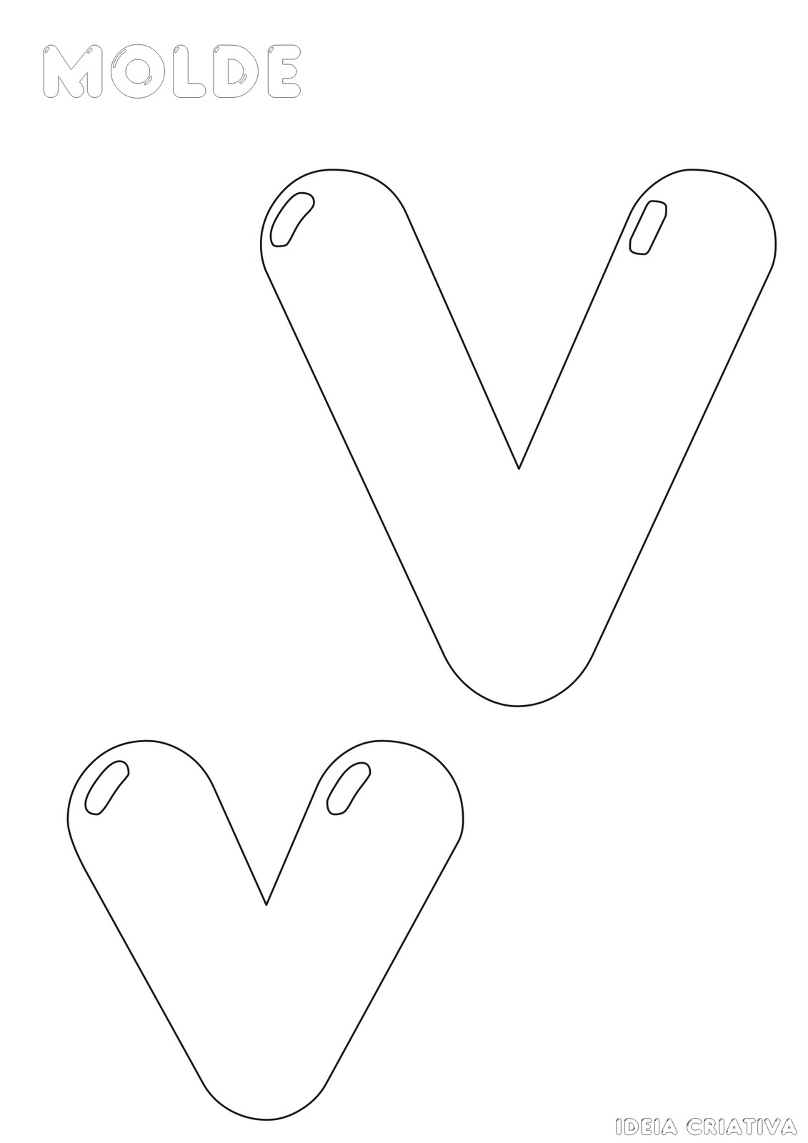 Molde letra V - Imagui