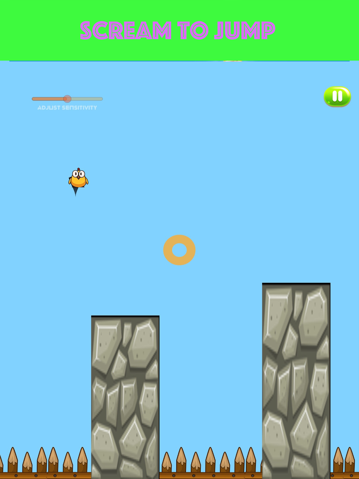 Chicken scream jump go