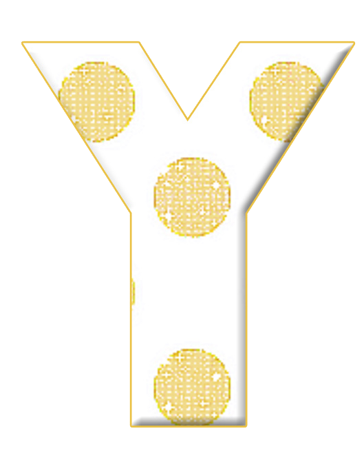 Abecedario Blanco con Lunares Dorados. White Alphabet with Gold Polka ...