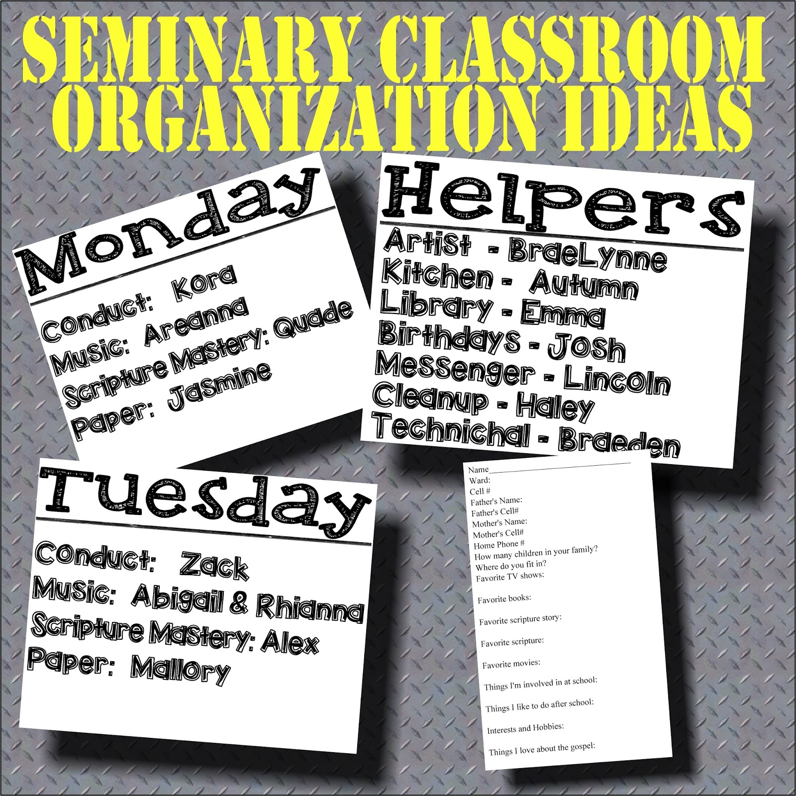 HollysHome - Church Fun: LDS Seminary Classroom Organization Ideas
