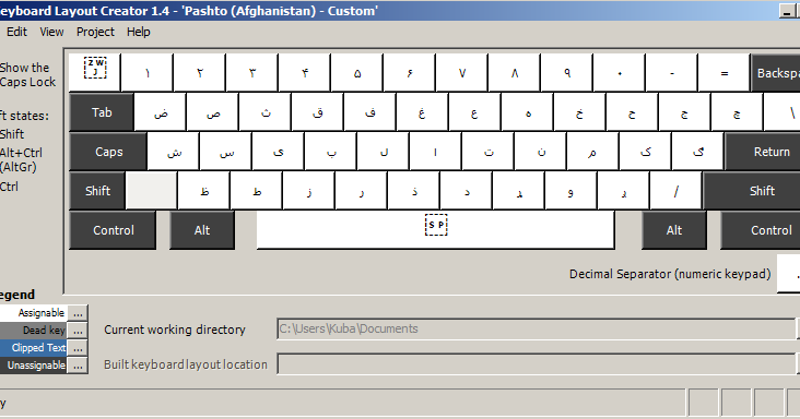 InputStick: Keyboard layouts