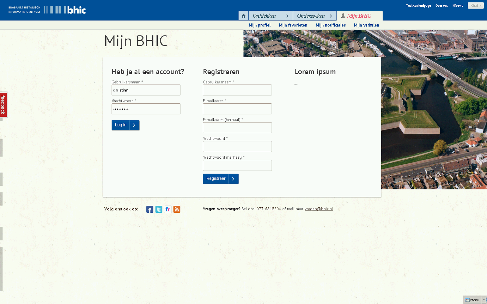 Brabant Bekijken: Preview nieuwe website: je eigen profiel