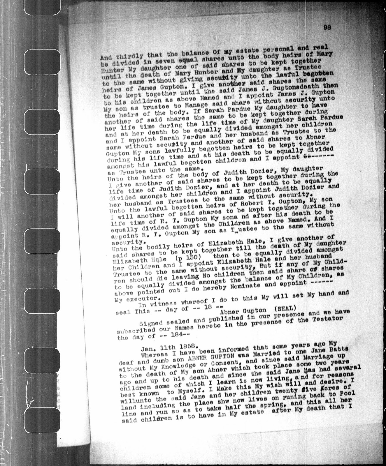 My Passage Through Time: The Gupton Family