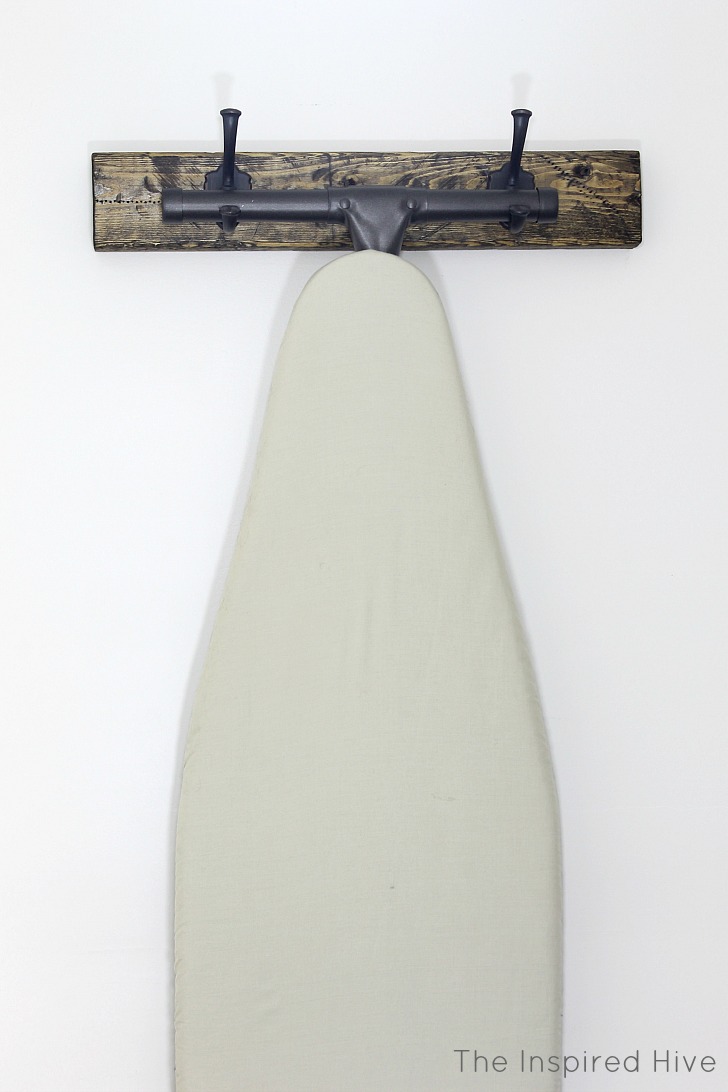 DIY Rustic Wooden Ironing Board Hanger | The Inspired Hive