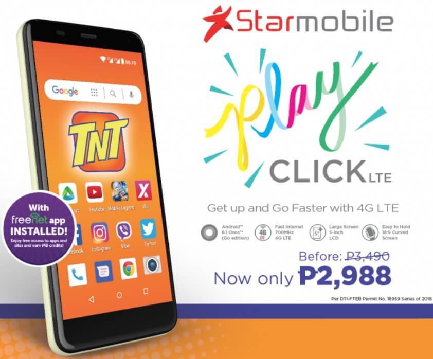 TNT Unveils Starmobile PLAY Click LTE Prepaid Kit for Php2,988