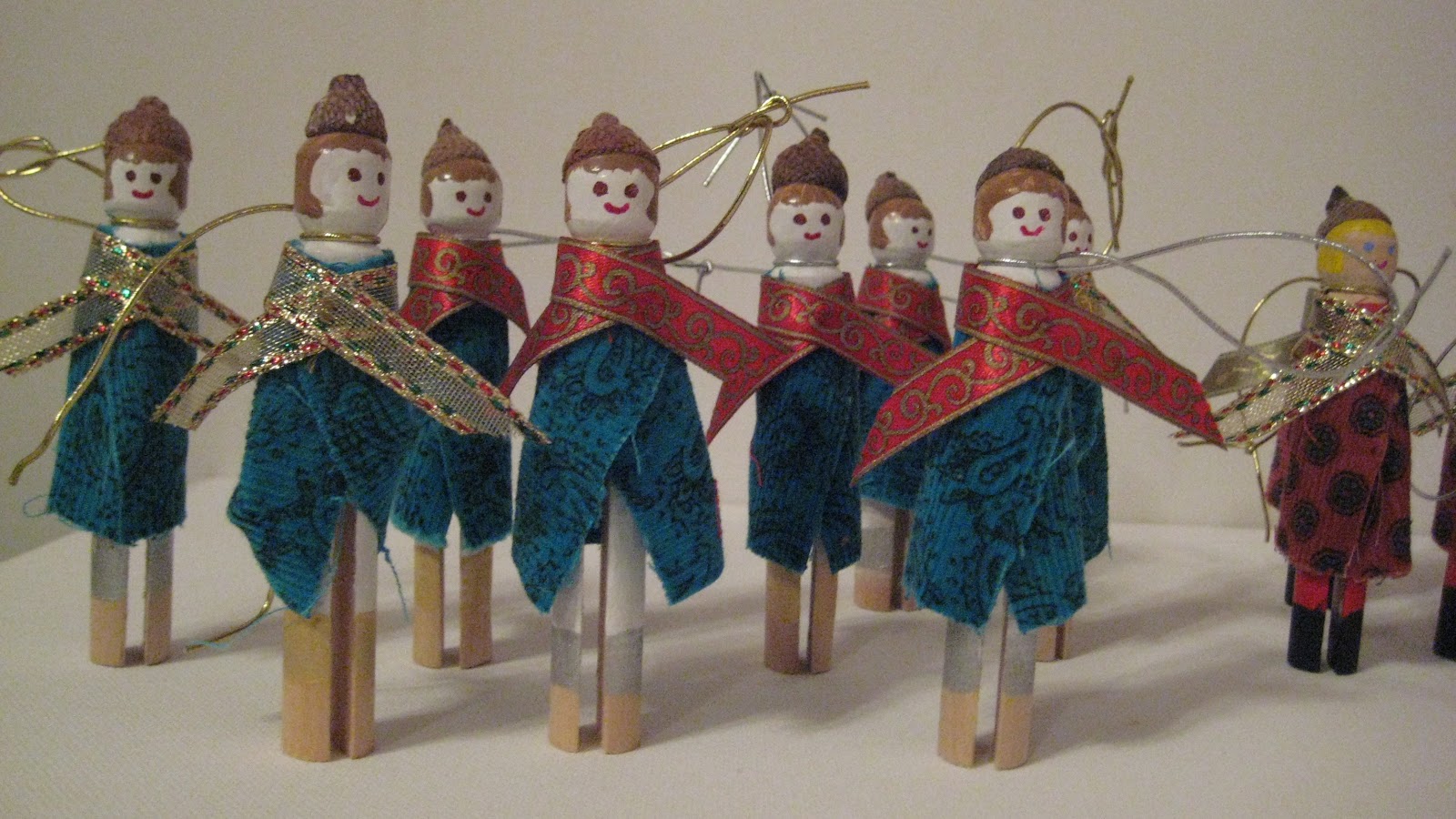 Double Infinity Pixie: Clothespin Dolls -- Acorn Hats, hand painted faces