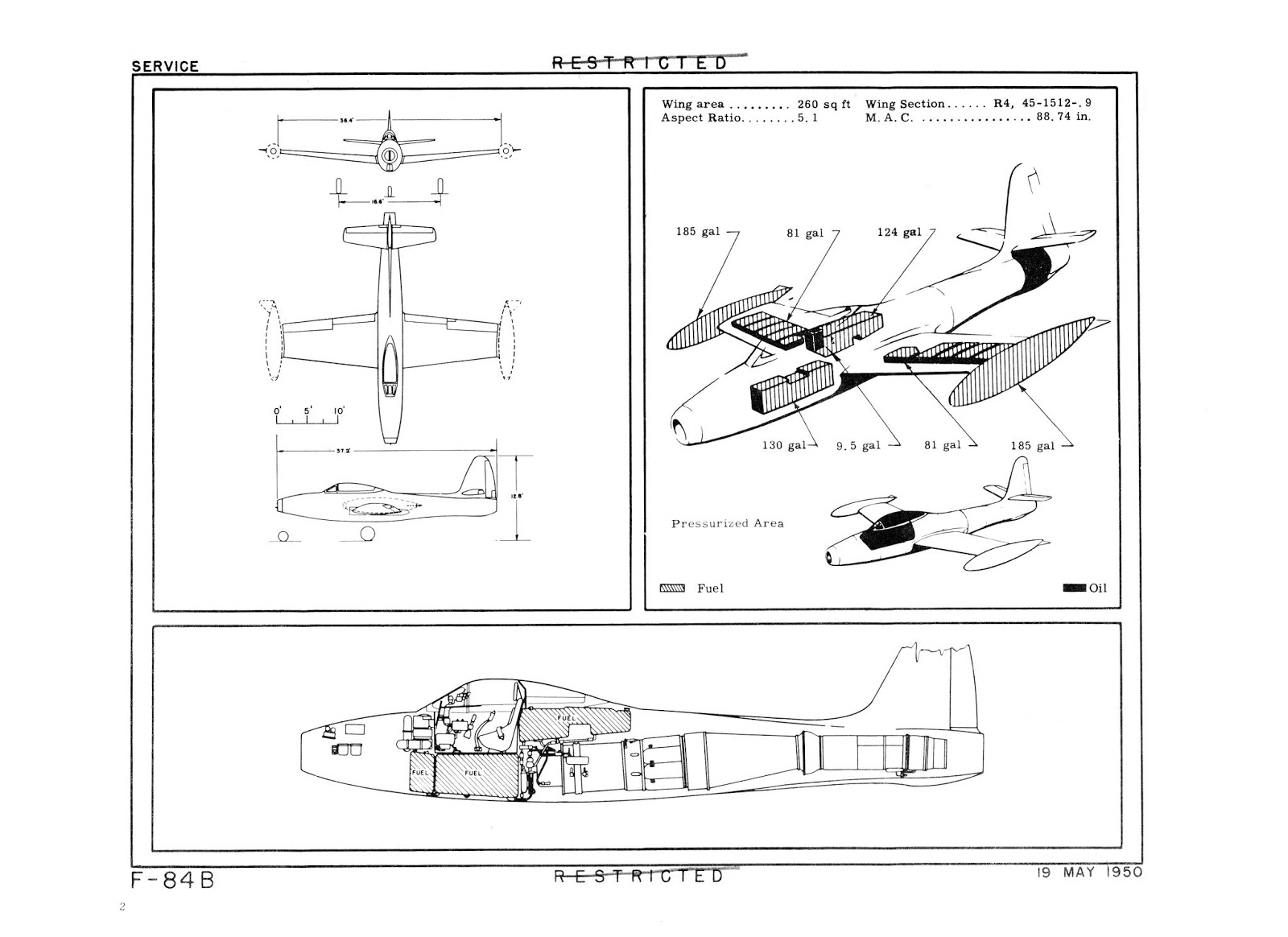 Tailhook Topics Drafts: Republic F-84 Thunderjet Fuselage Length