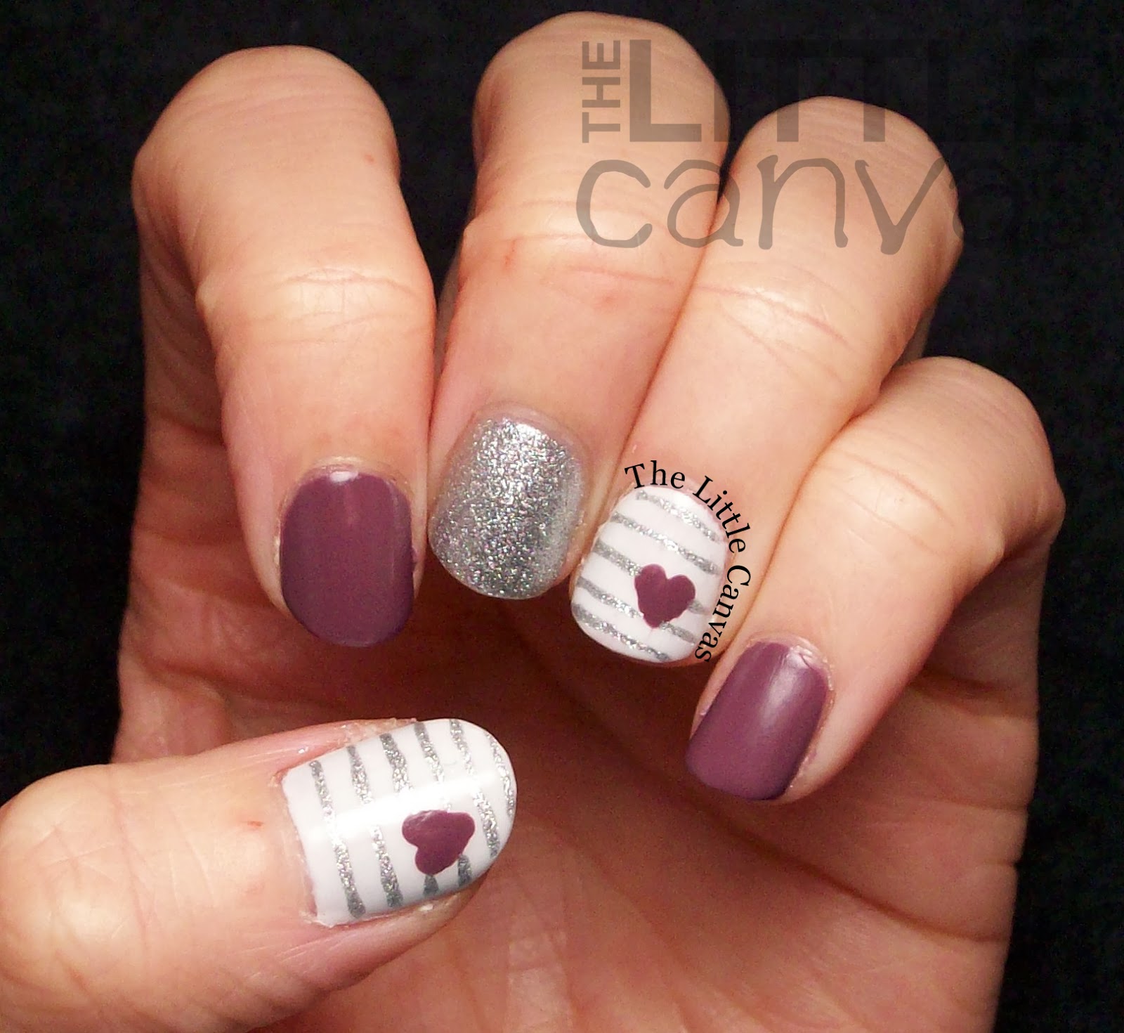 Simple Heart Manicure Inspired by AmKuch1 - The Little Canvas