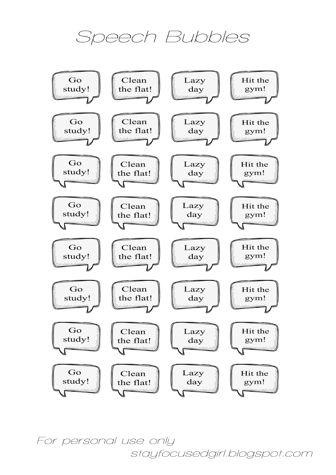 StayFocusedGirl: Speech Bubbles