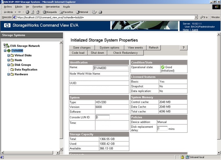 Retales de Sistemas y TI: Introducción a las cabinas HP EVA 4000