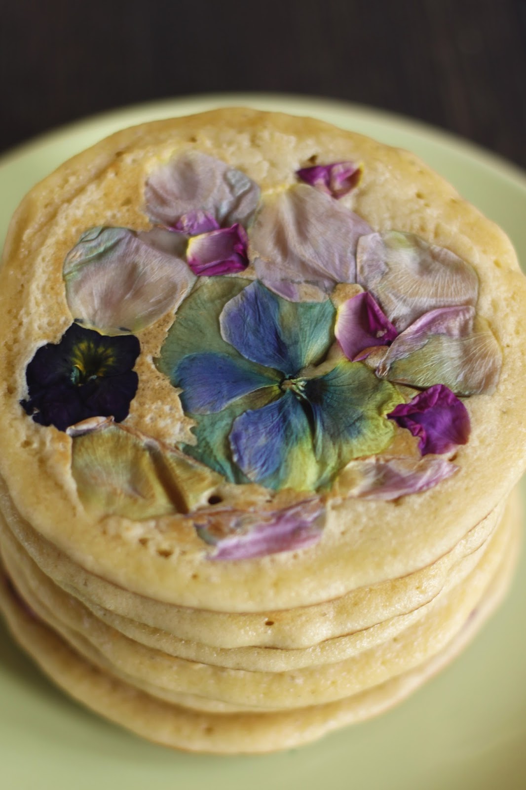 Pancake Stories: Pancakes with Edible Flowers and Homemade Lemon Curd