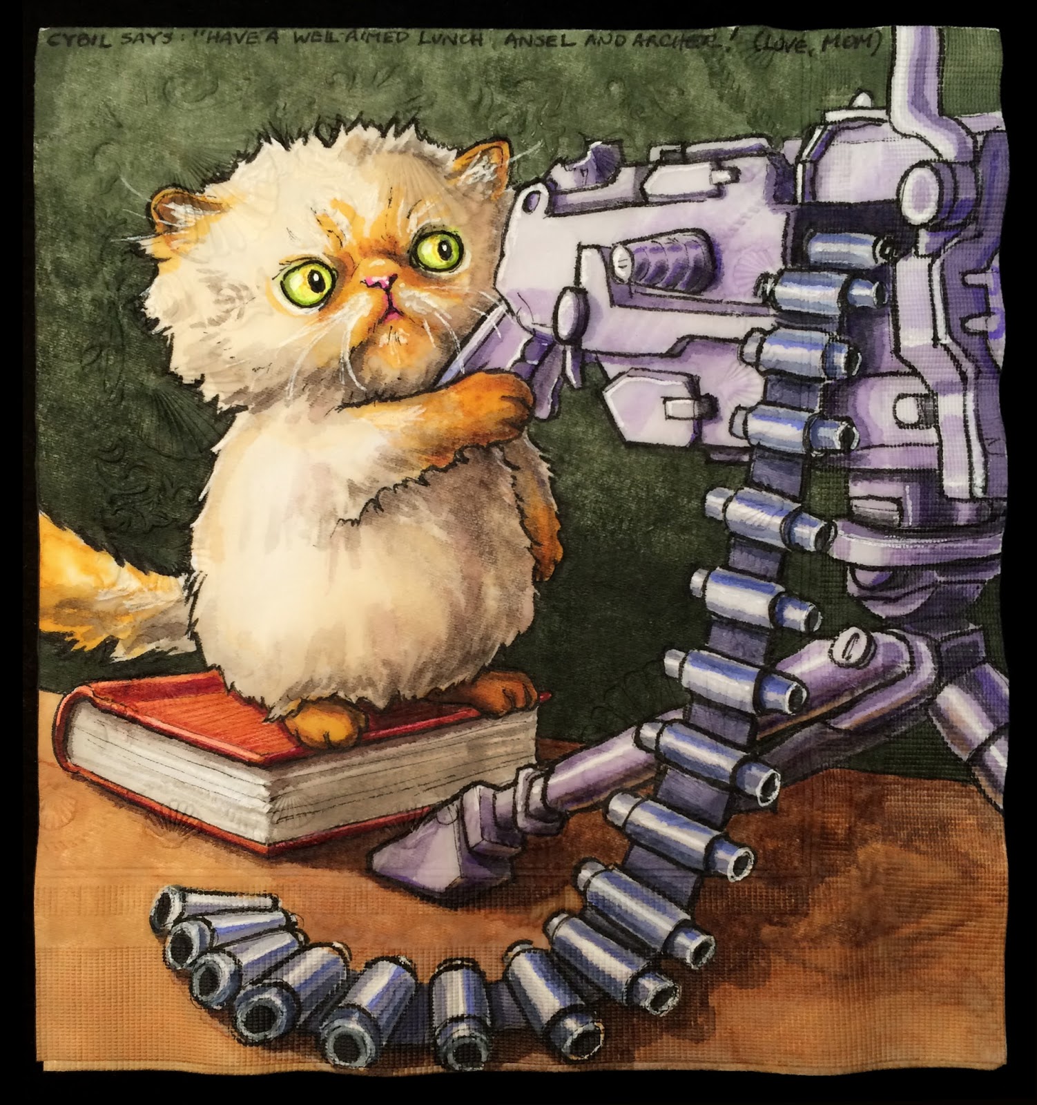 Daily Napkins: Cybil, the Homicidal Feline from Liō Comic, With Nerf ...