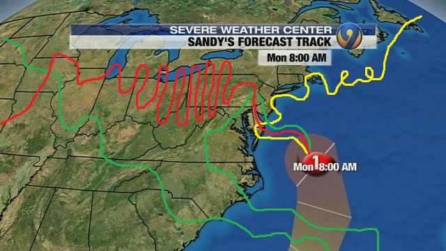 WilliamPennmanship: Hurricane Sandy: Four new possible tracks revealing ...