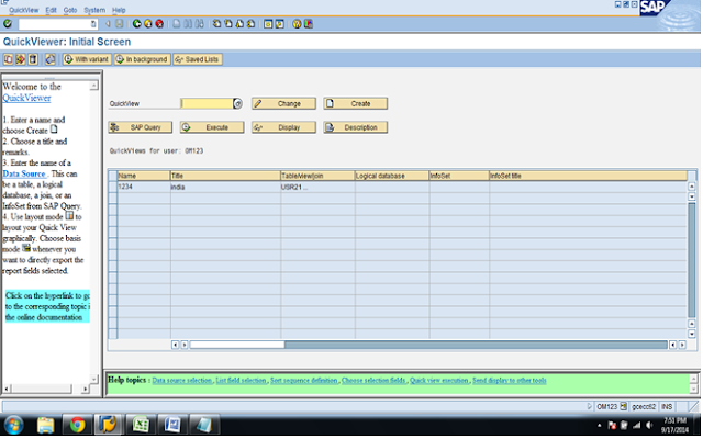 Sap Admin Guru Sqvi Creating Reports With The Quick Viewer