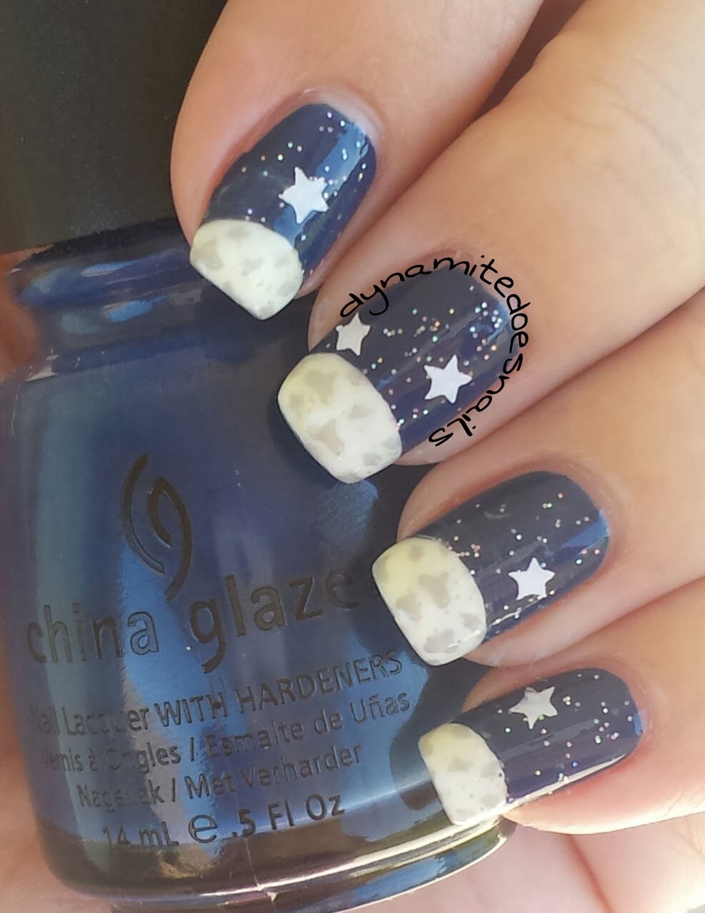 Dynamite Does Nails: 30 Mani Marathon - Manicure 18: Half Moons