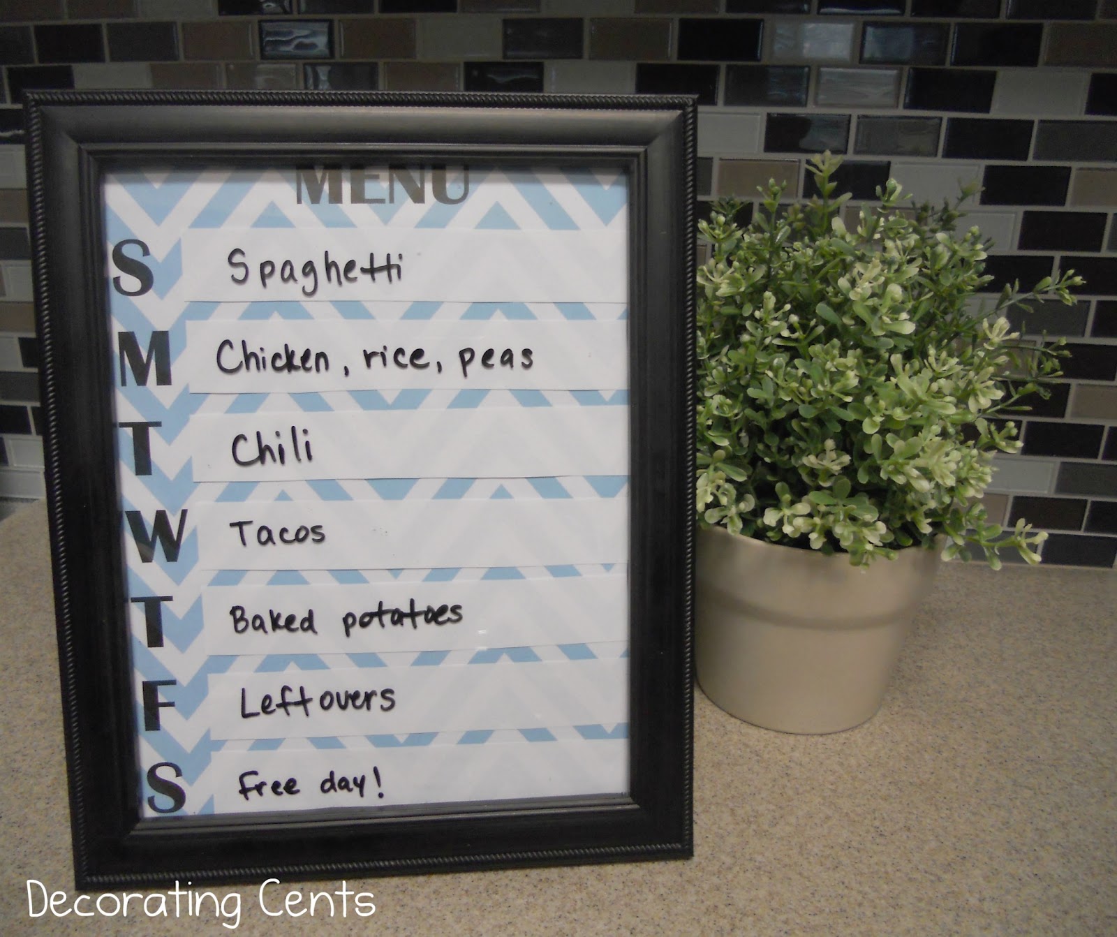 Dry Erase Menu Board
