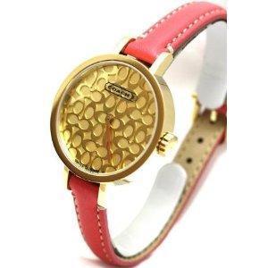 secretbargains2: Coach Miranda Pink Strap Gold Tone Watch