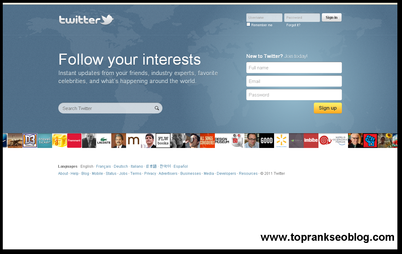 New Twitter Design is Up Live: Twitter Homepage Makeover ~ TopRankSEO® Blog