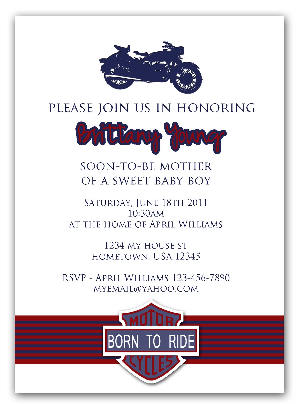hopscotch Studios Designs: My sisters {Born to ride} Baby Shower