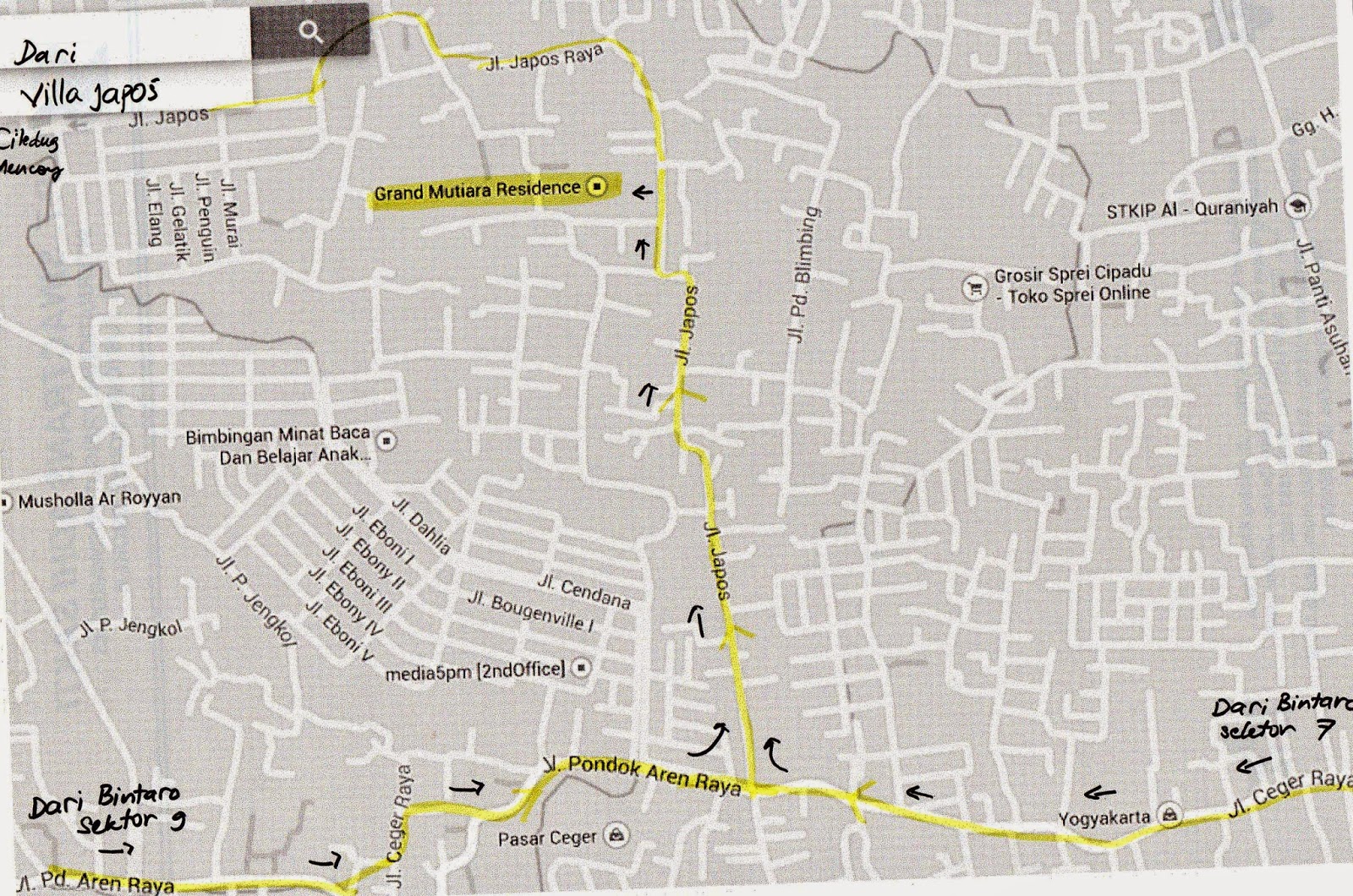 Hunian Terbaik di Kawasan Bintaro: Peta Lokasi