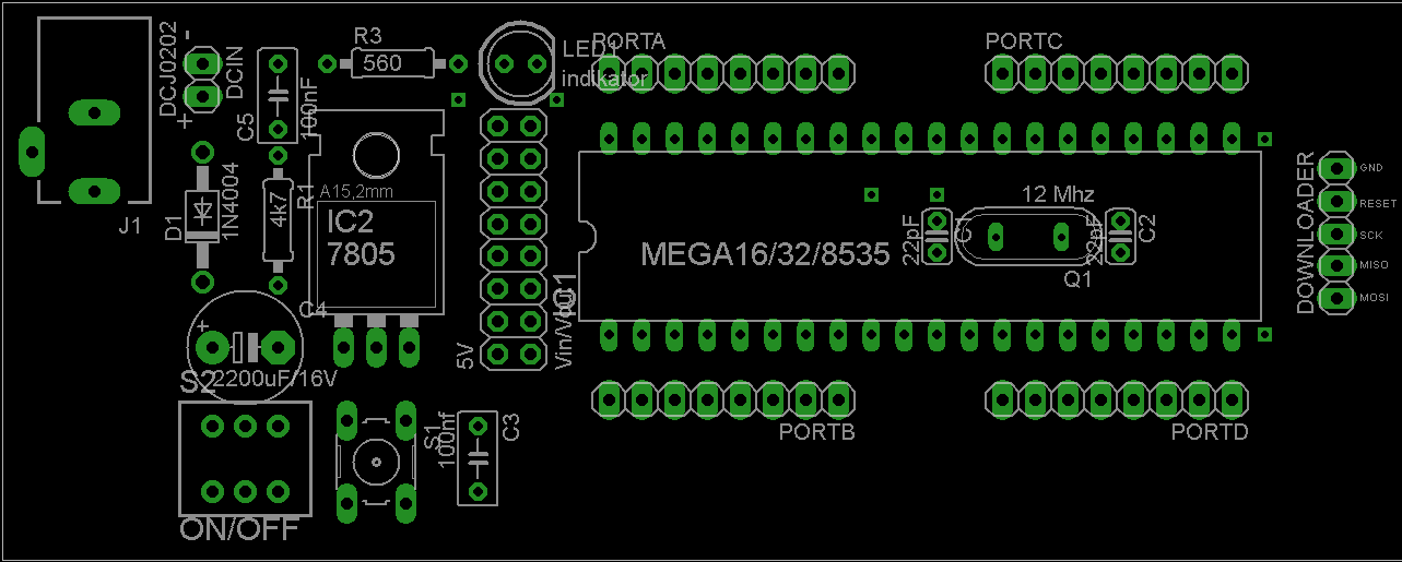 Sistem minimum AVR 40 pin (ATmega 8535/16/32) - Electronics Mention