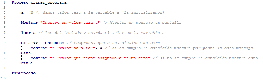 Cursos 15: Ejemplo básico para empezar con PSeInt, Programación en Español