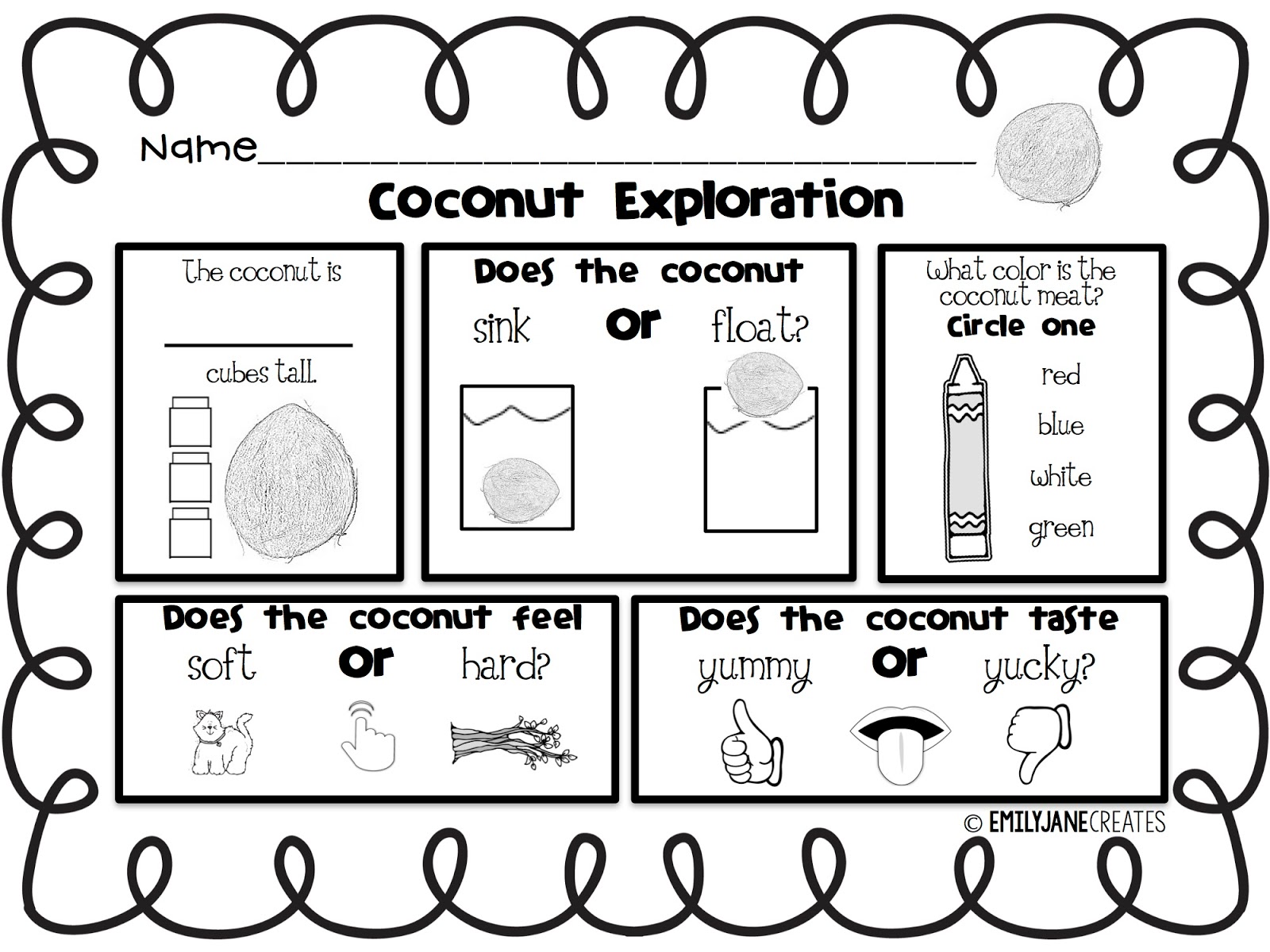 Emily Jane Creates: CHICKA CHICKA BOOM BOOM COCONUT EXPLORATION ...