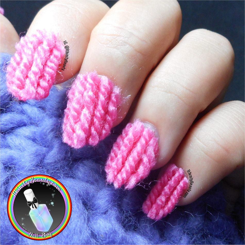 3D Wooly Yarn & Sweater Nail Art | IthinityBeauty.com Nail Art Blog