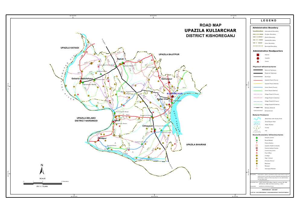 Mouza & Land Use Maps of Kuliarchar Upazila, Kishoreganj, Bangladesh ...