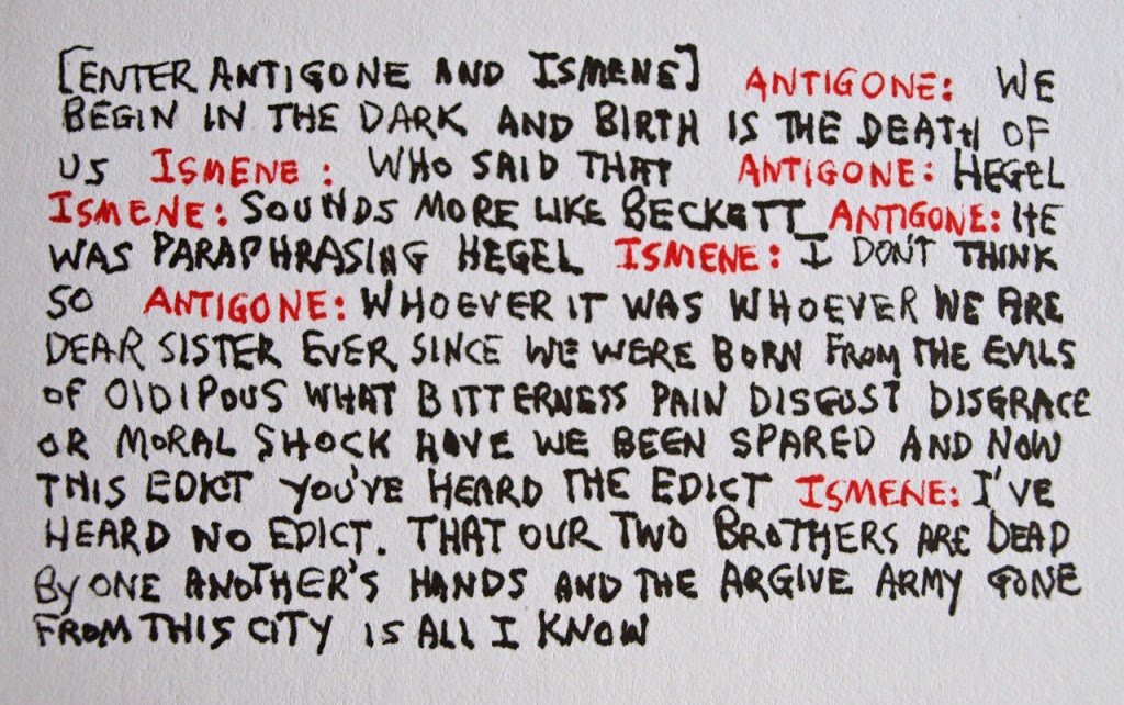Theaterliebe: Antigone 2 - Antigonick von Anne Carson - ein Bilderbuch ...