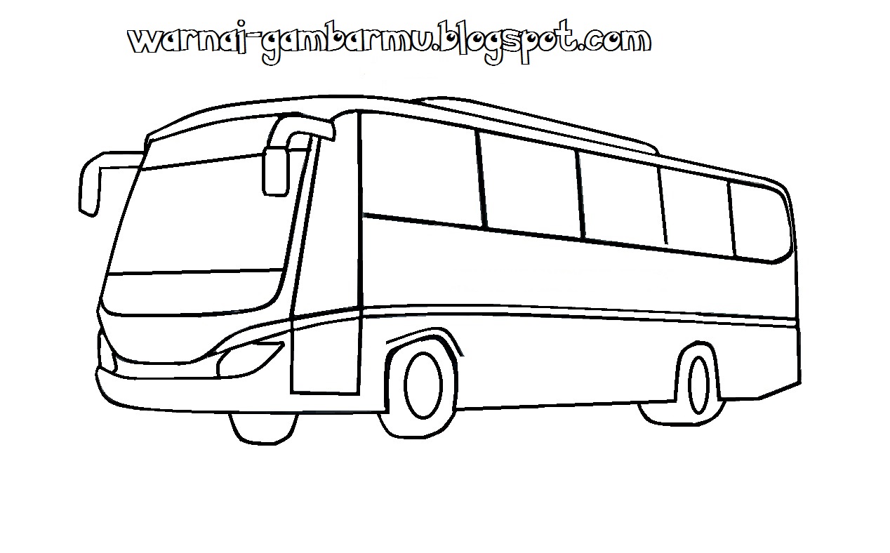 Mewarnai Gambar Bus - Mewarnai Gambar